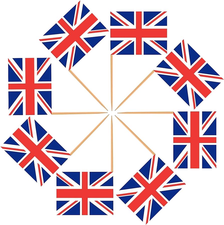 Union Jack Flag Cake Toppers x 20 | UK Grocer